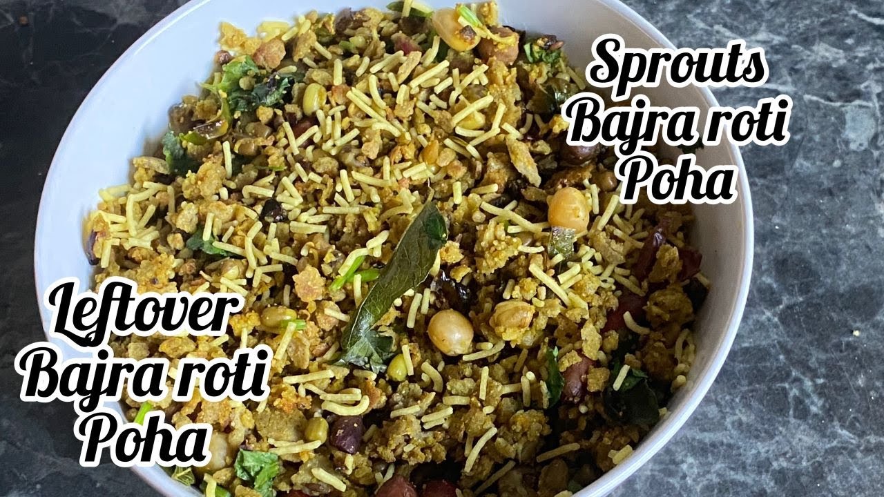 Leftover Bajra roti poha| sprouts Bajra roti poha|Healthy breakfast ...