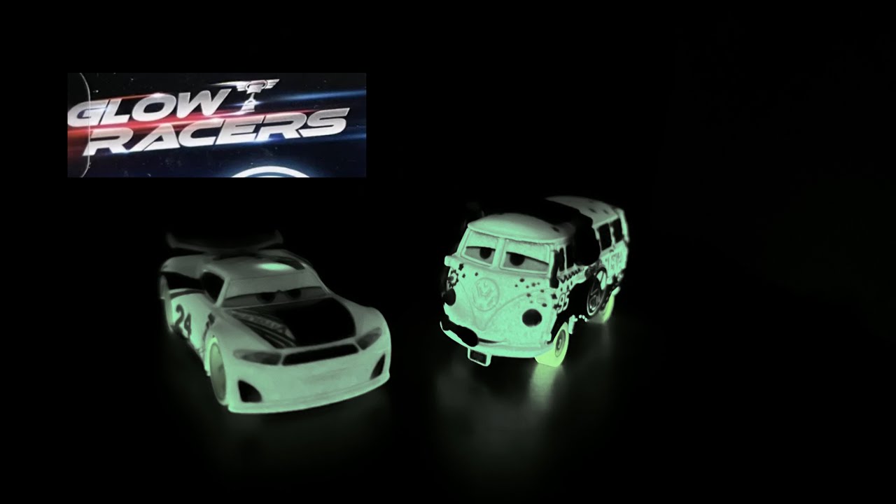 Mattel Disney Pixar Cars Glow Racers 2024 Chase Racelott and Fillmore ...