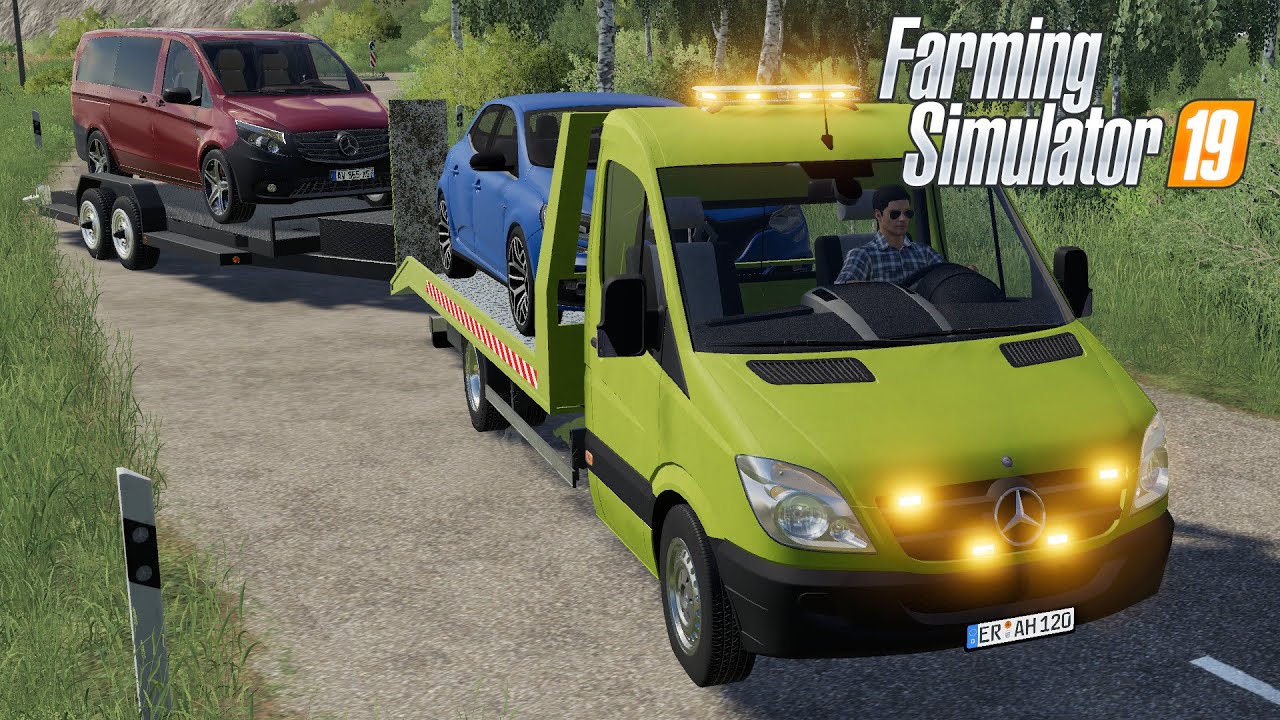 FS19 - DELIVERING CARS with Mercedes Sprinter TOW TRUCK- Car mod for ...