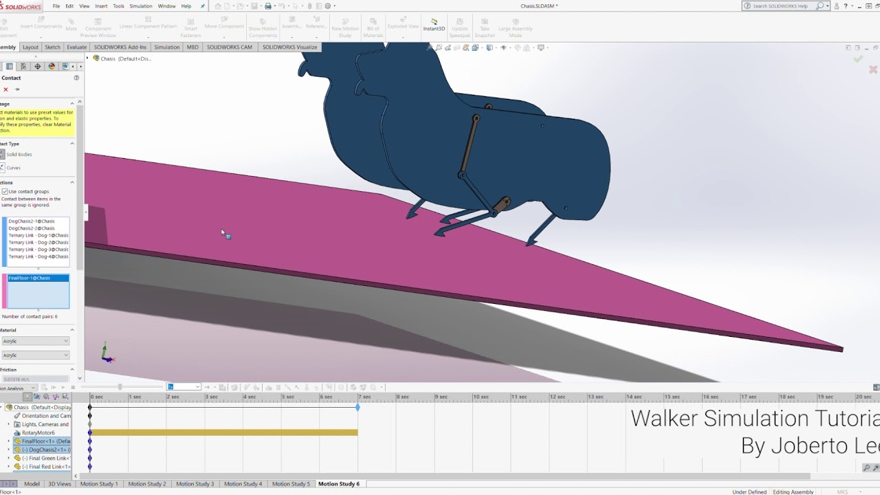 MAE 183 SolidWorks Walking Movement - YouTube