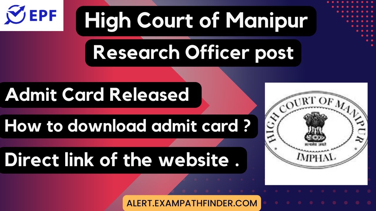 High Court of Manipur || Research Officer post || Admit Card Released ...