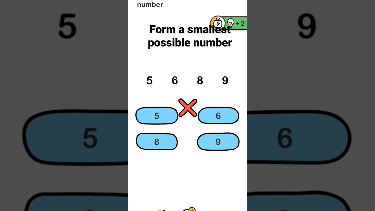 Brain out no.94 - Form a smallest possible number #braintest #brainout ...