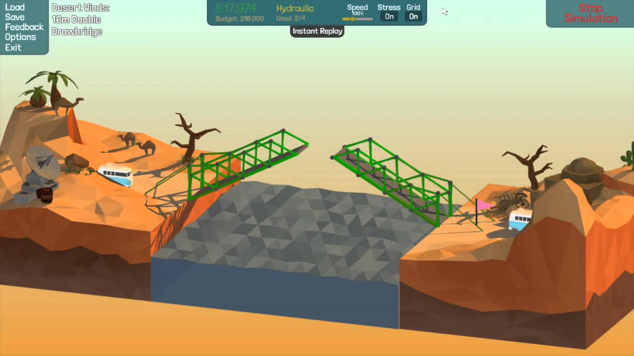 Poly Bridge - 16m Double Drawbridge - YouTube