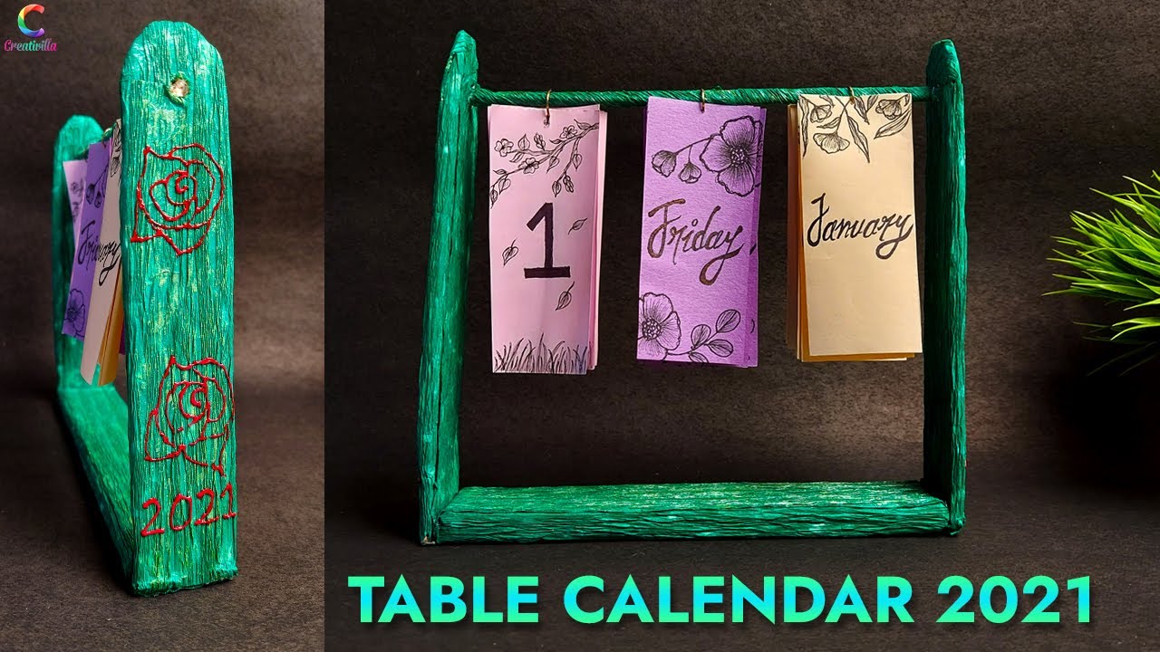 Easy Table Calendar 2021 | How To make desk Calendar | Simple Table ...