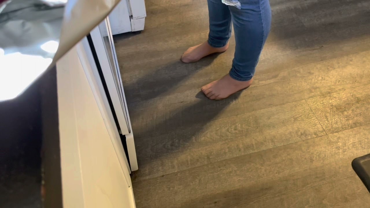 Pantyhose feet in the kitchen - YouTube