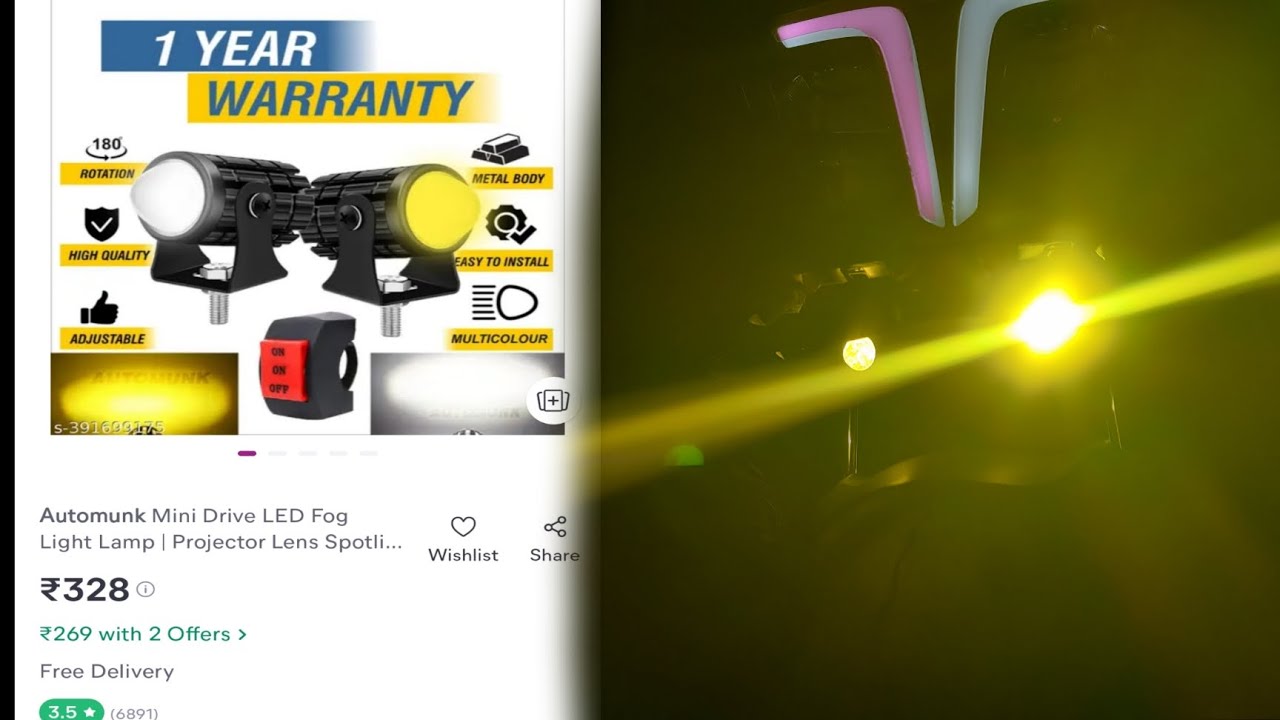 Automunk Mini Drive LED Fog Light Lamp | Projector Lens Spotlight ...