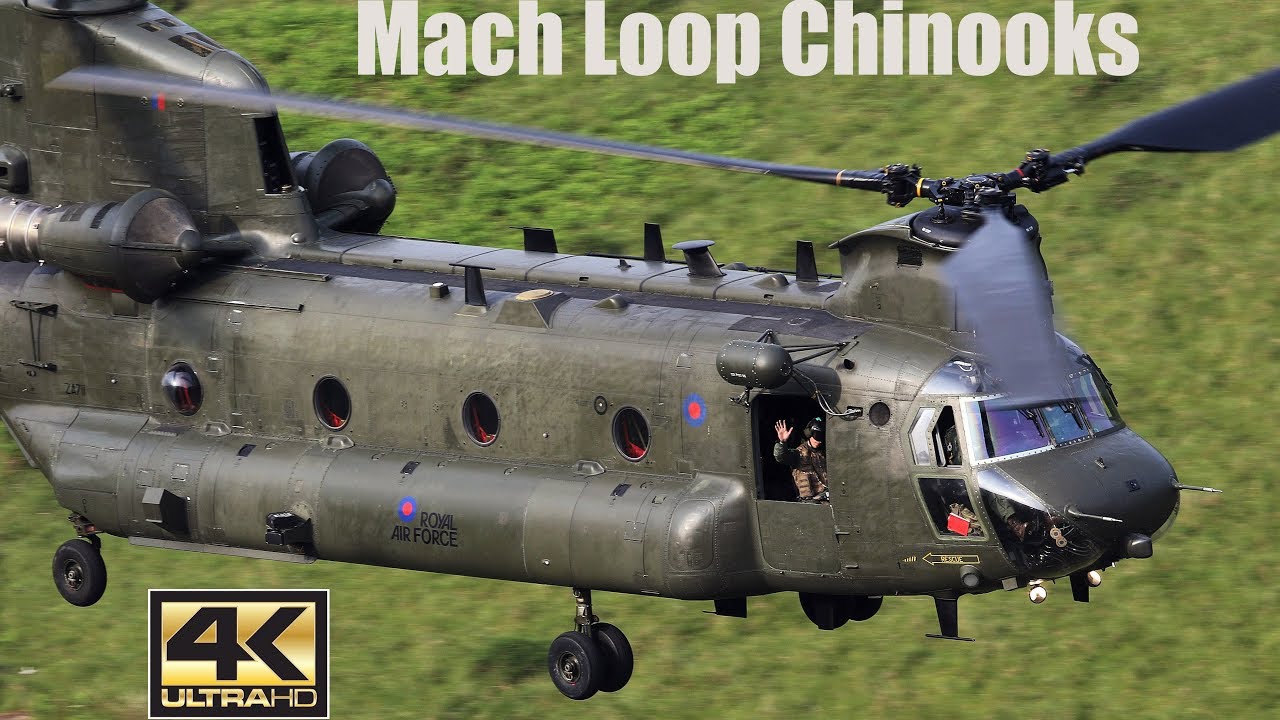 CHINOOK LOW LEVEL CLOSE UP, MACH LOOP UK (4k) - YouTube