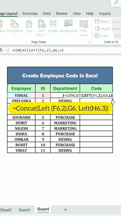 Simply Create Employee Code In Excel ☑️😲 Excelshorts Exceltech Excelformula Exceltips Youtube