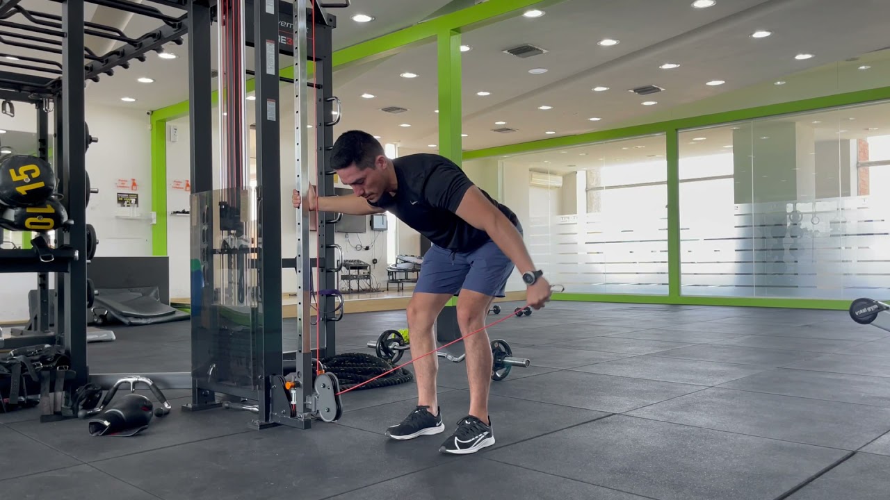 hombro posterior en polea baja una mano (rear delts whit this cable ...