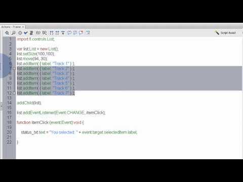 Flash AS3 List Component Tutorial: Listing selectable items - YouTube