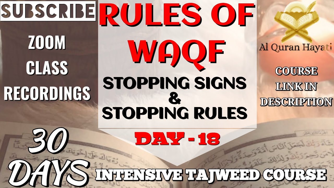 Day 18 : waqf stopping Rules & Stopping signs - 30 days intensive ...