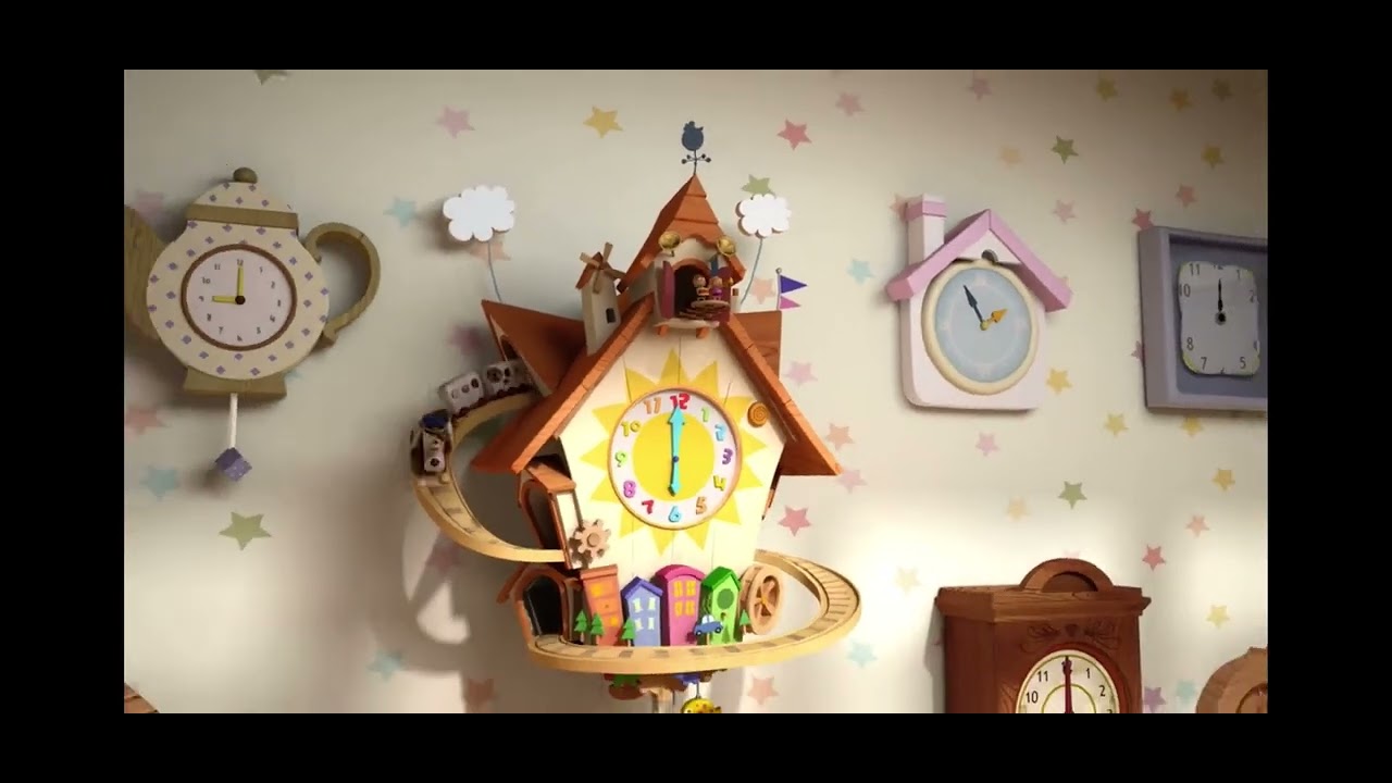 Tickety toc chime time clock shop scene - YouTube