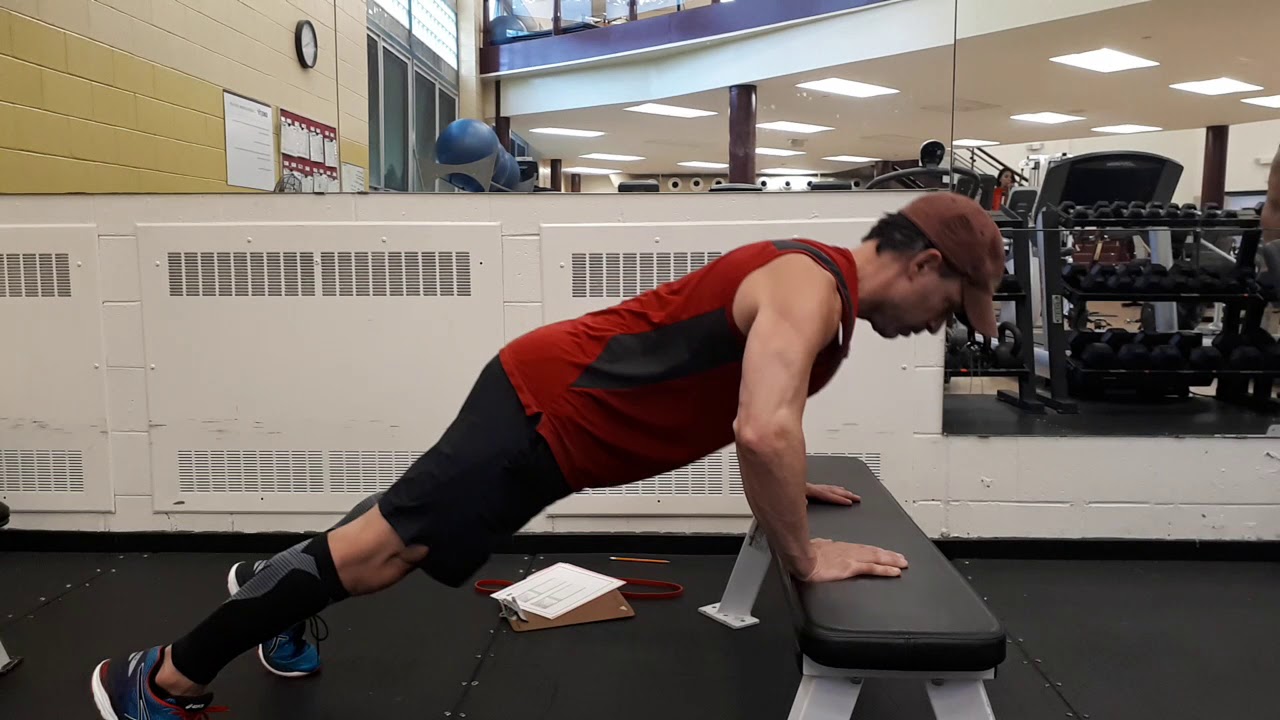 Plyo push ups off bench - YouTube