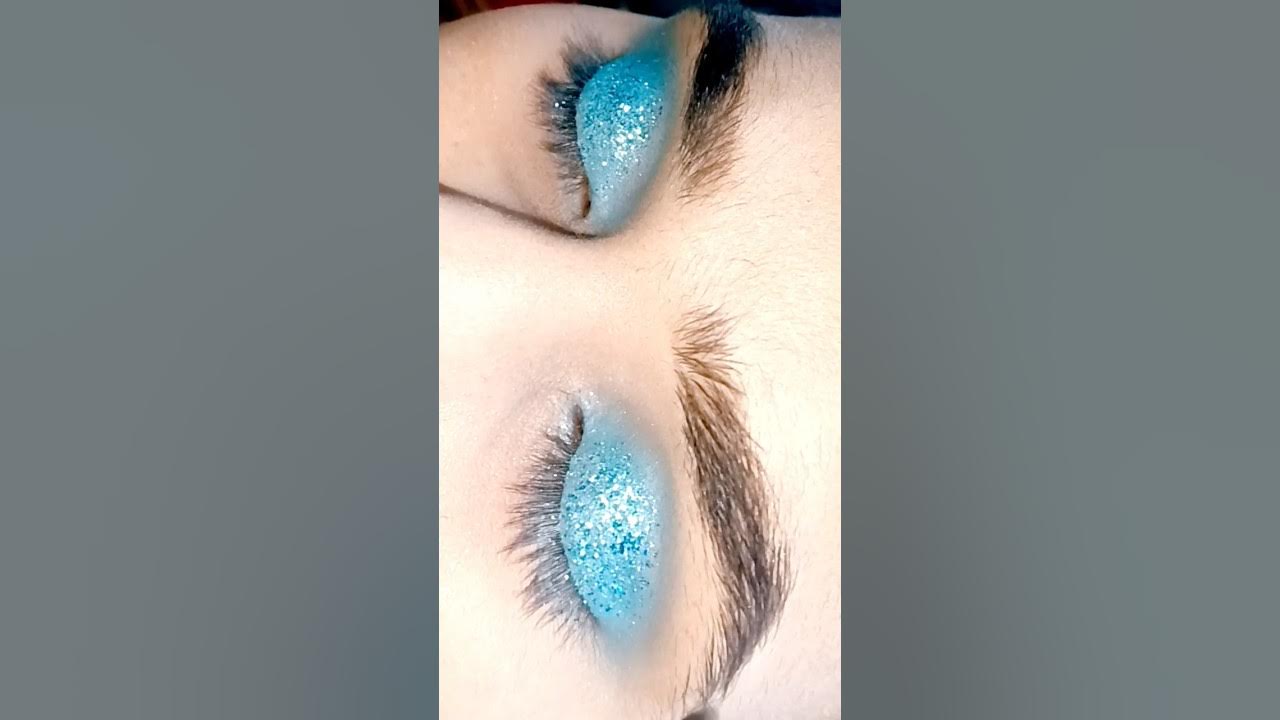 Blue Glitter Eye Makeup Tutorial 👀 Muskanpal Glittereyemakeup