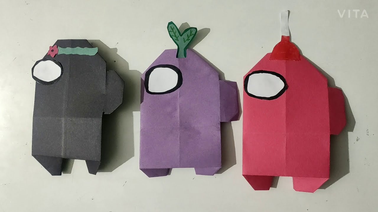 how to make among us character with paper#among us - YouTube