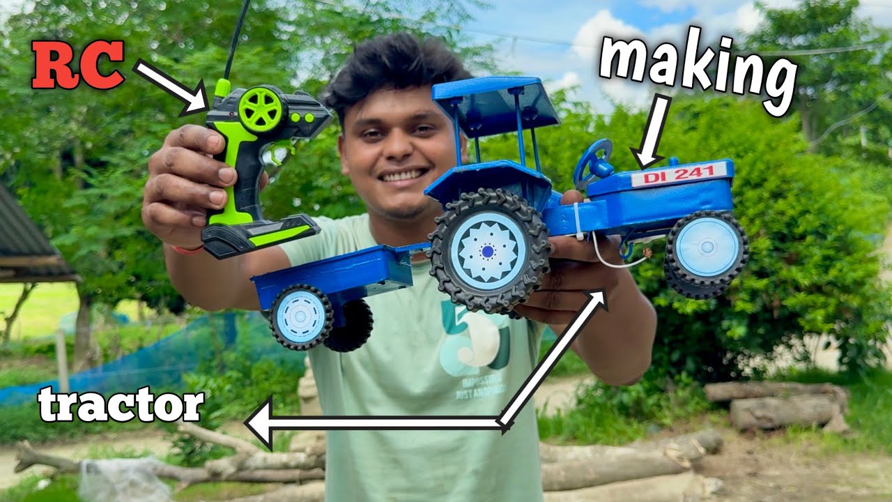 How to make RC tractor at home || making homemade RC tractor 🚜 ...