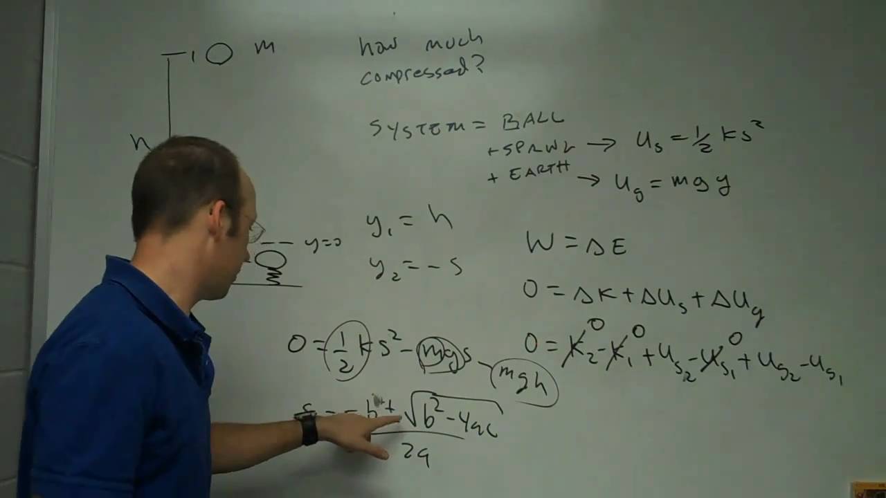 Work-Energy with a spring example - YouTube