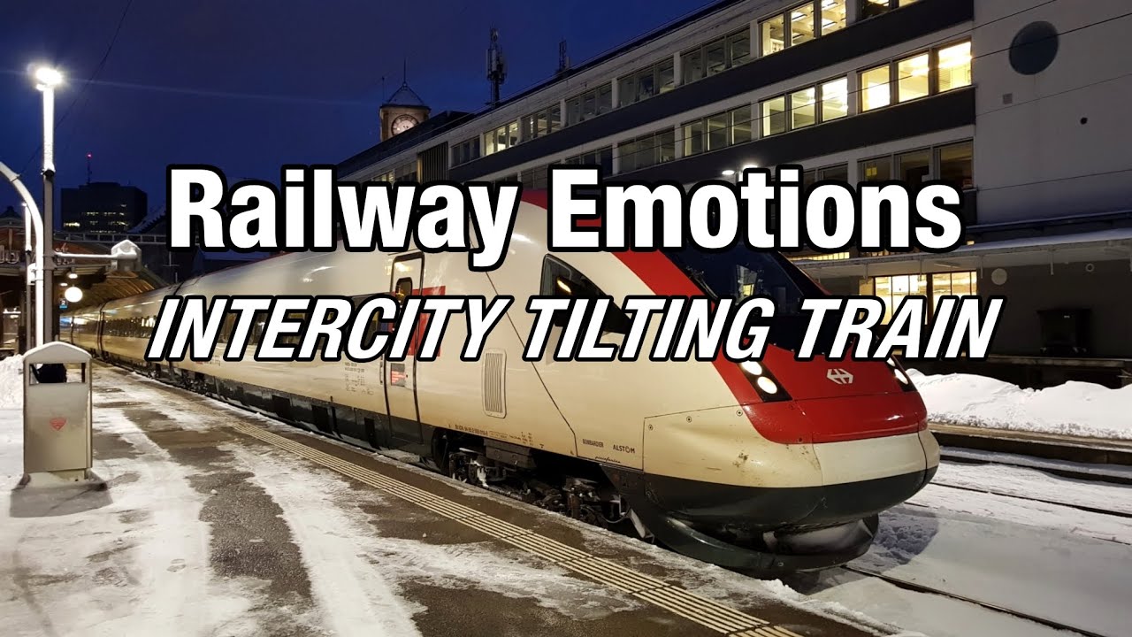 🚆 Blue hour cab ride! Tilting train in winter wonderland (Switzerland ...