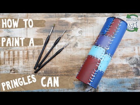 How to paint a pringles can - Recycling Artwork - YouTube