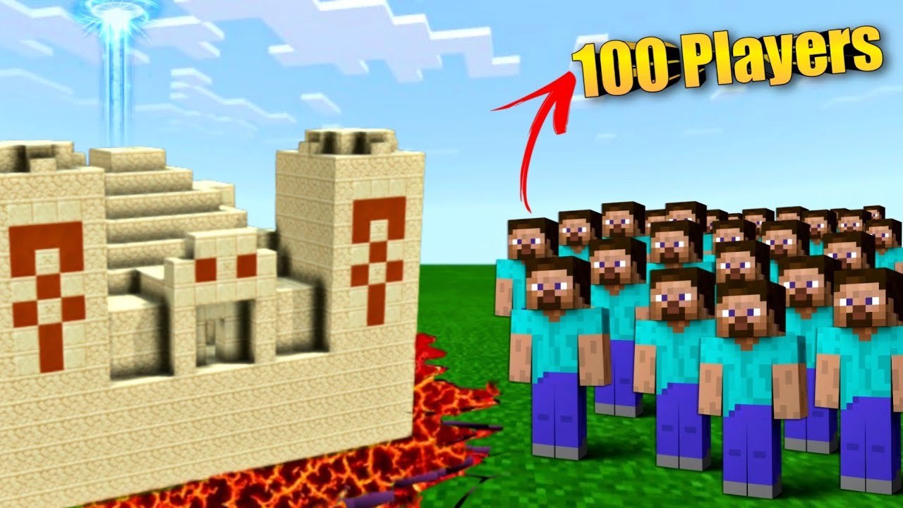 Minecraft 100 Players VS Best PYRAMID Defence Base - YouTube