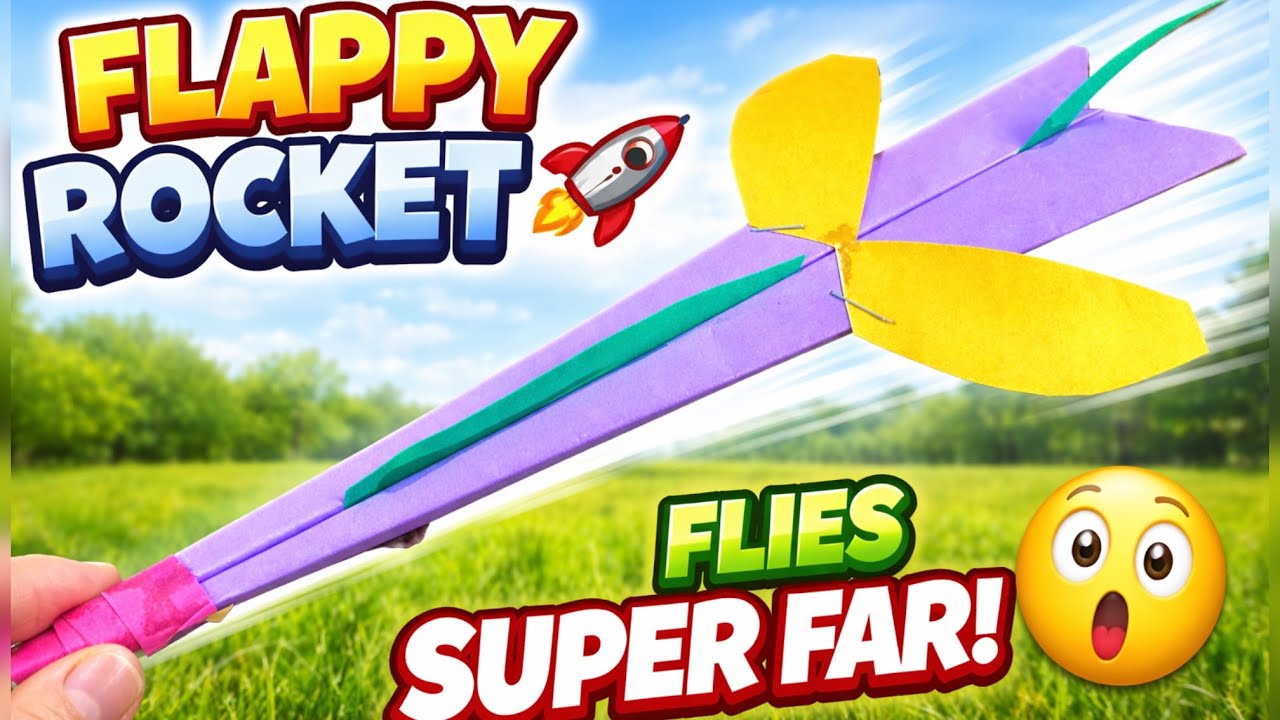 How to Make a Flappy Wings Rocket Paper Airplane 🚀 That Flies REALLY ...