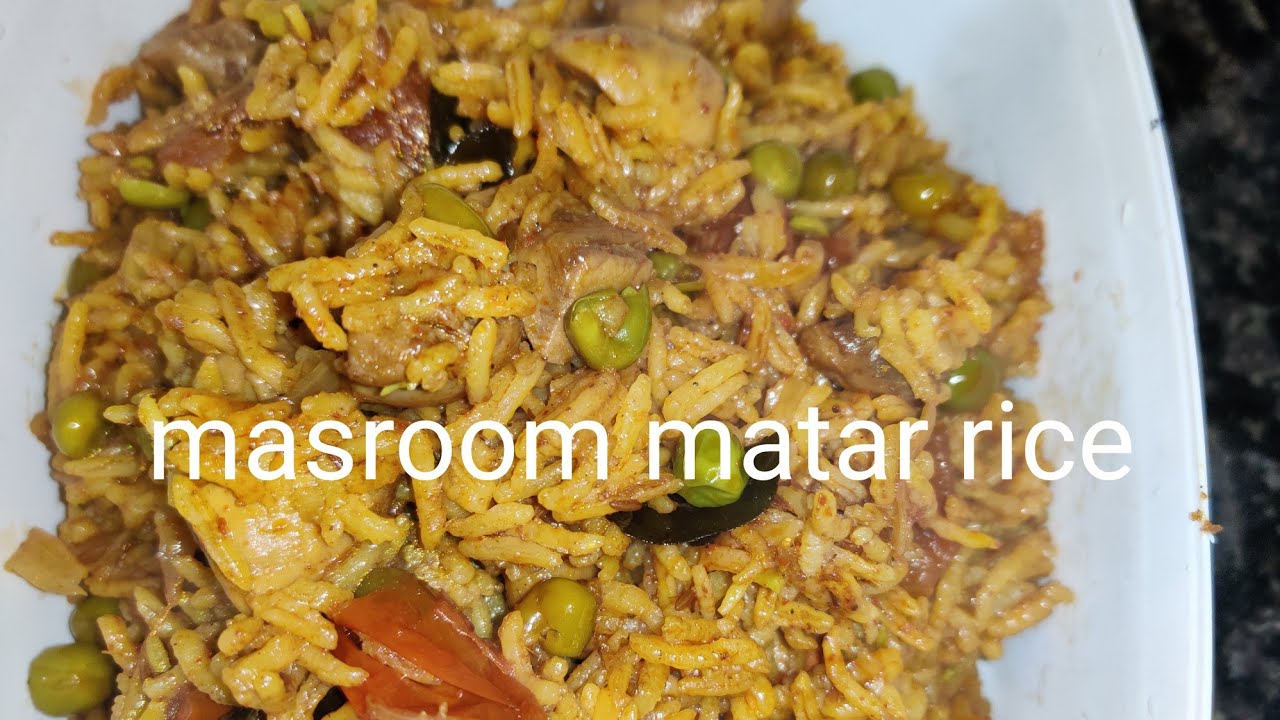 Masroom matar rice/masroom matar pulav/Bihari recipe/lunch box ...