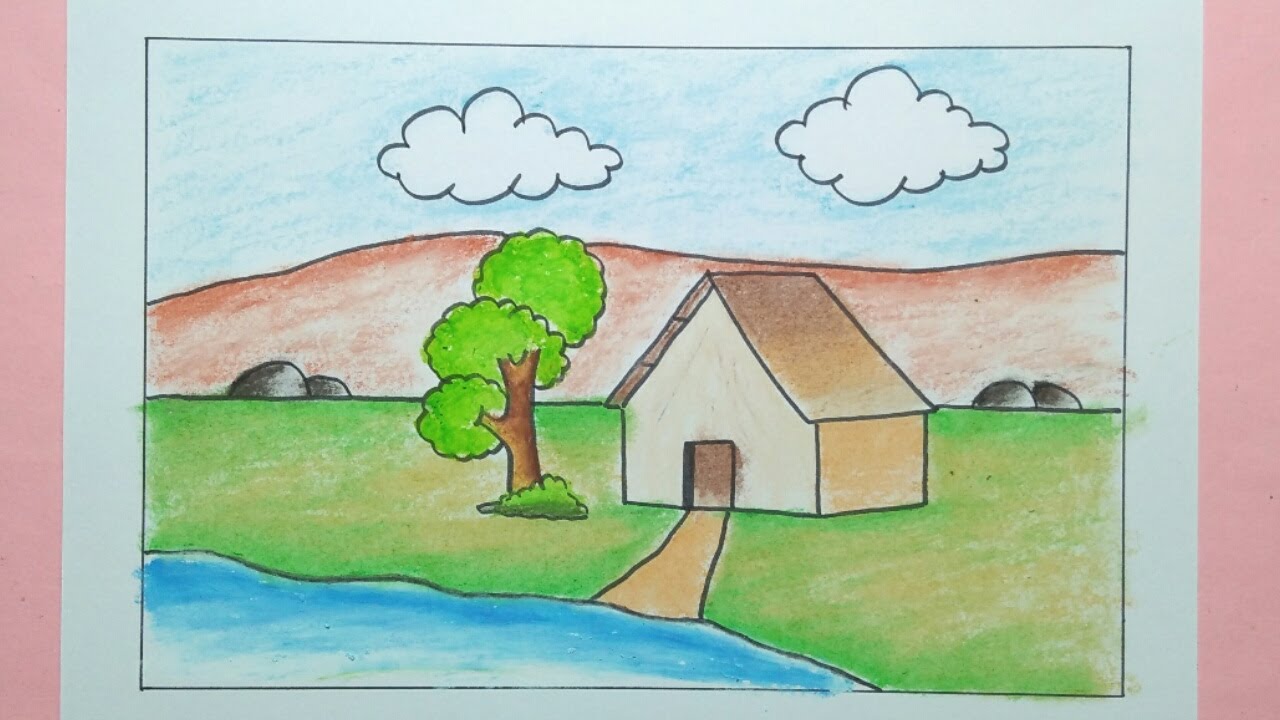 Menggambar Rumah tepi Sungai - Drawing of a Riverside House - YouTube