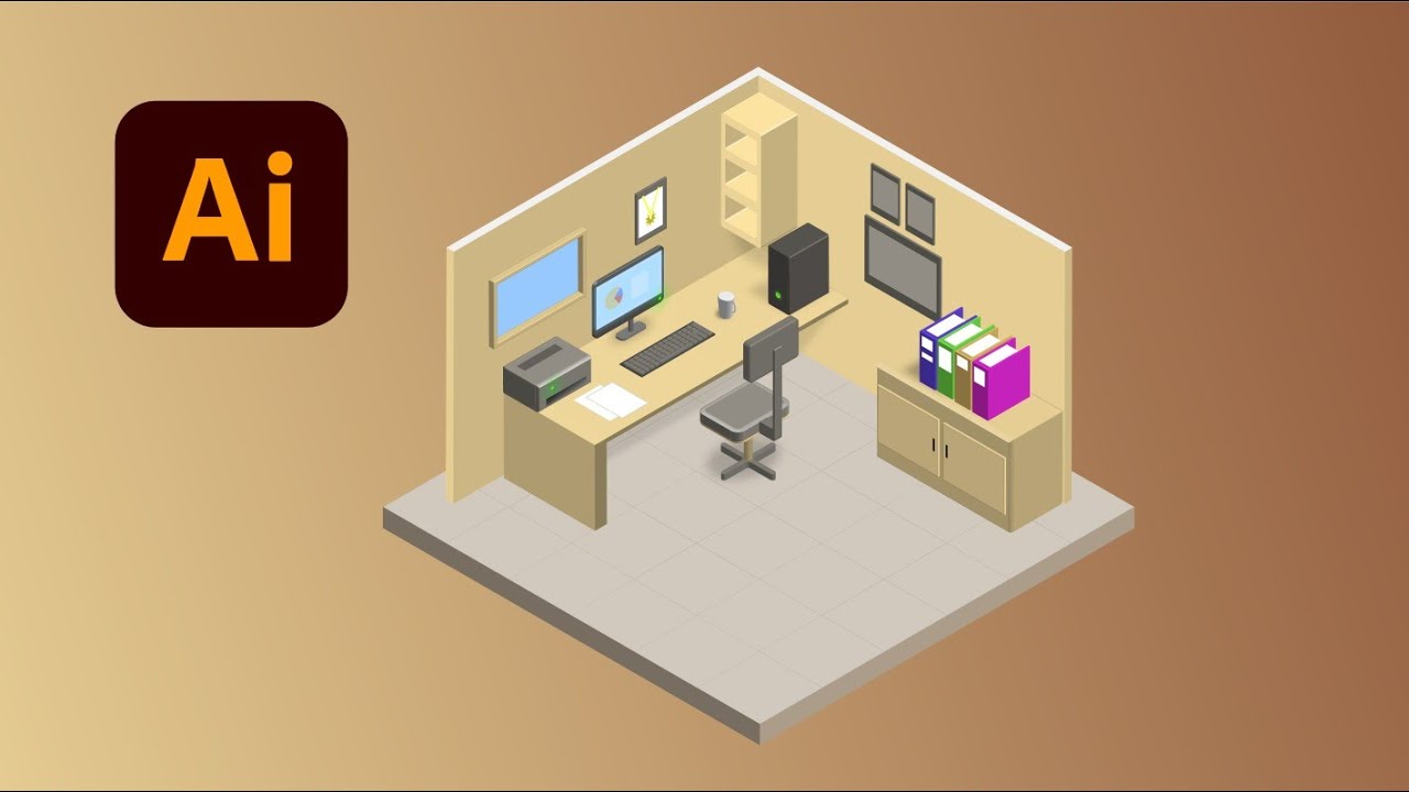Isometric office - Adobe Illustrator Tutorial - YouTube