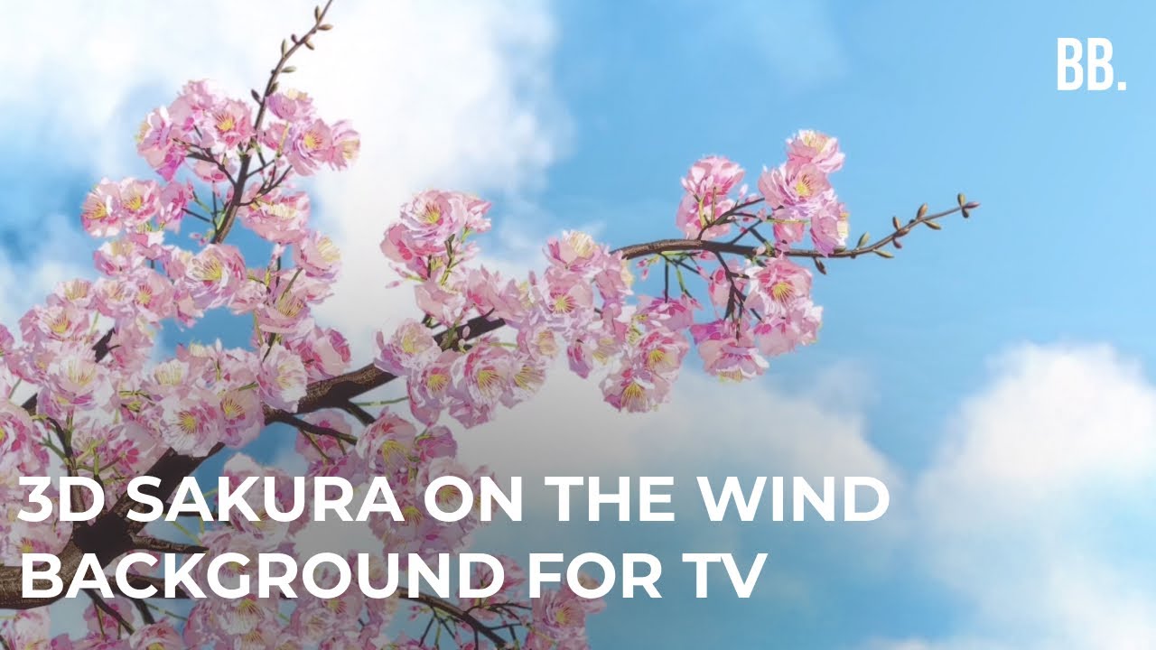 Sakura on the wind & Relaxing Spring Garden Sounds ScreenSaver for TV ...