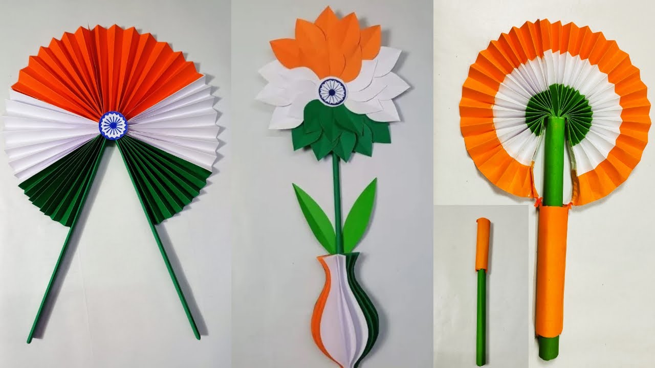 Independence Day Craft Ideas for School | Tricolour Craft Ideas | Paper ...