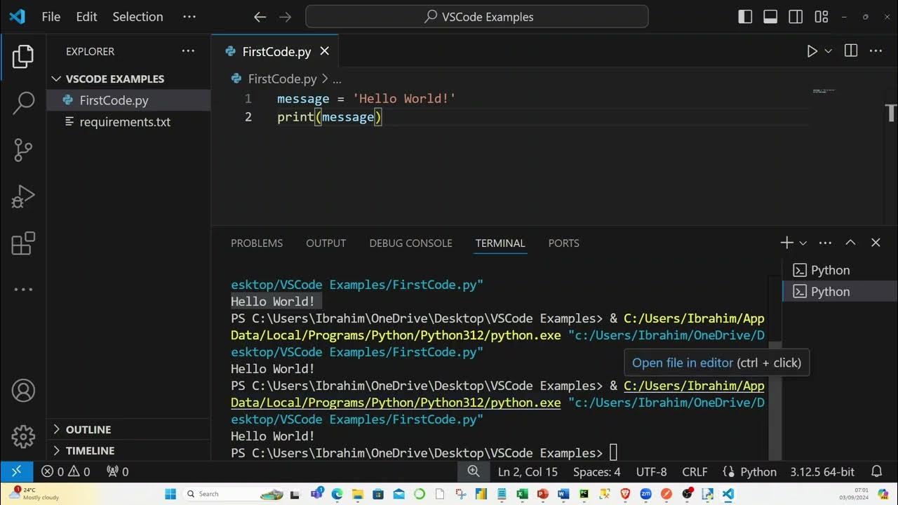 Python Lesson-6: Our 1st Python Code - YouTube