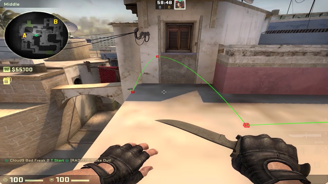 CSGO - smoke connector b-short window from t-spawn MIRAGE - YouTube