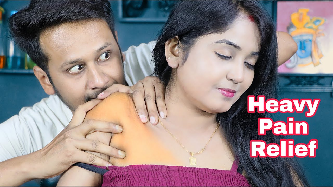 Women Neck and Shoulder Pain Relief Massage | Back Bone Pain Relief With Tok Sen Massage Therapy ...