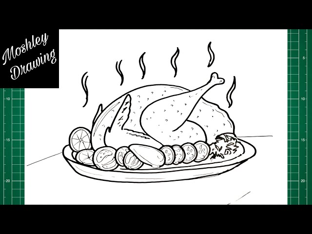 Cooked Chicken Coloring Page