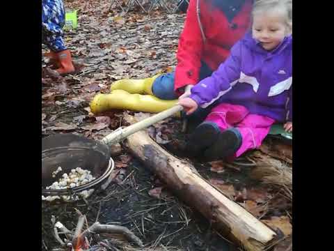 CAMPFIRE POPCORN AT FOREST SCHOOL - YouTube