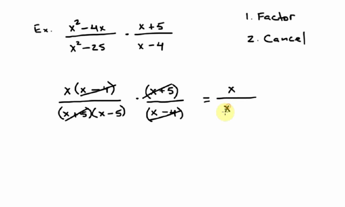 Mult and Dividing Rational Expressions - Part 1 - YouTube