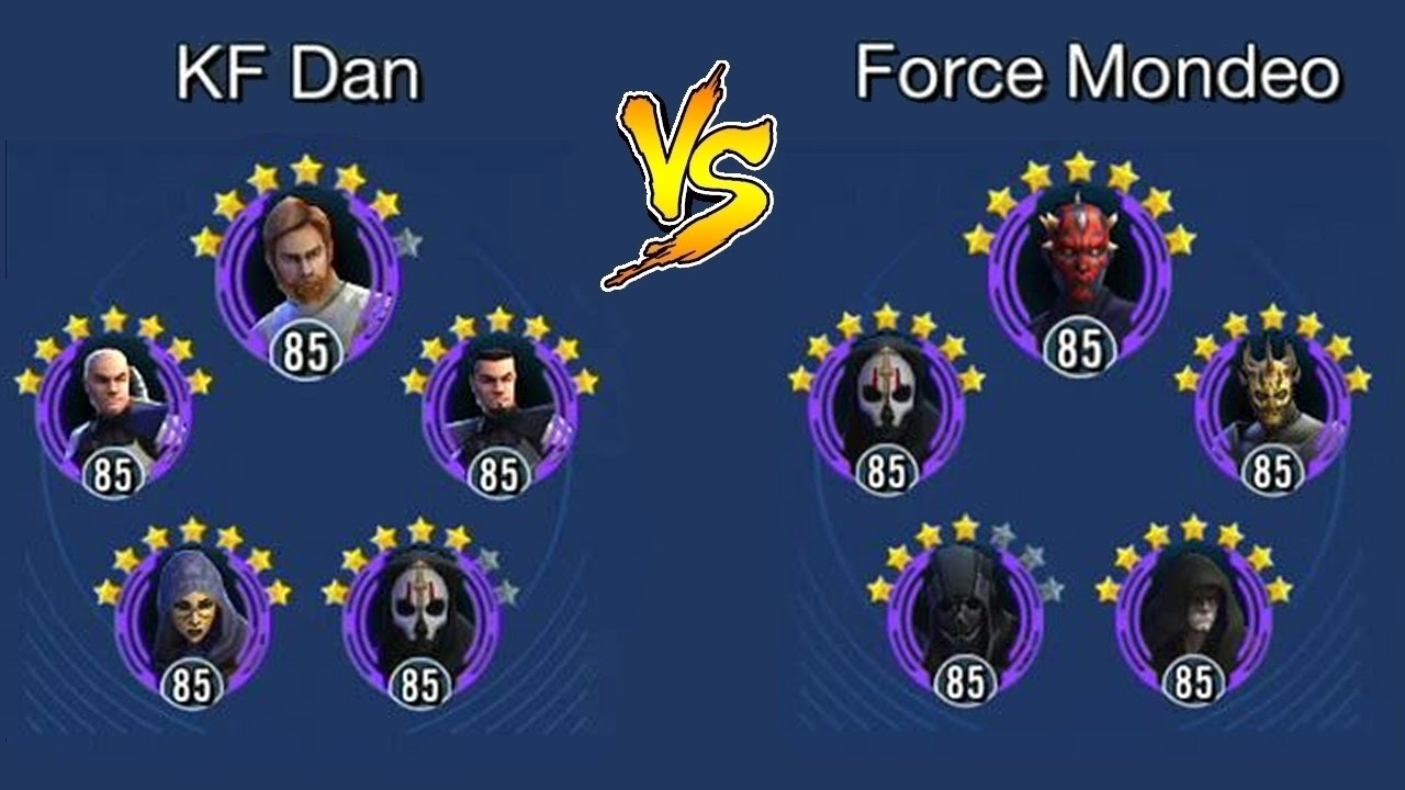 SWGOH Arena: GK, Rex, Fives, Zarriss & DN vs Force Mondeo Zaul, DN ...