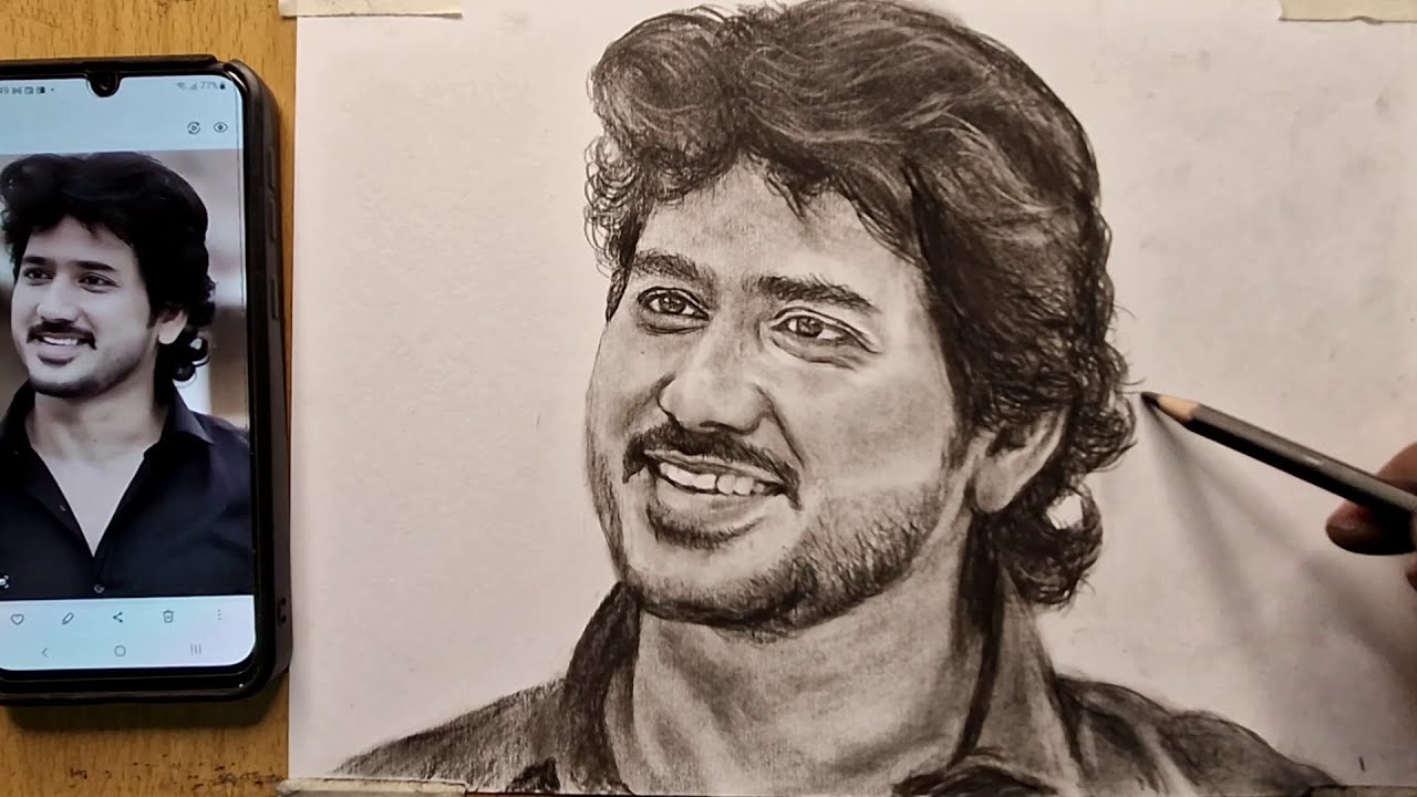 Varisu Serial Actor Jay Srinivas Pencil Drawing Easy - YouTube