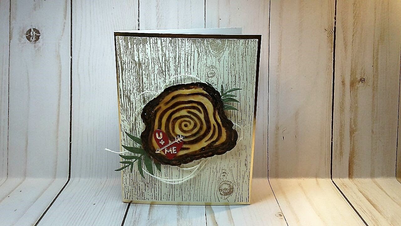 Tree Ring Valentine's Day Theme Card Process - YouTube