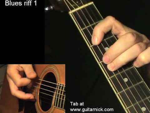 Blues riff 1 - flatpicking + TAB! Acoustic guitar lesson, learn to play ...