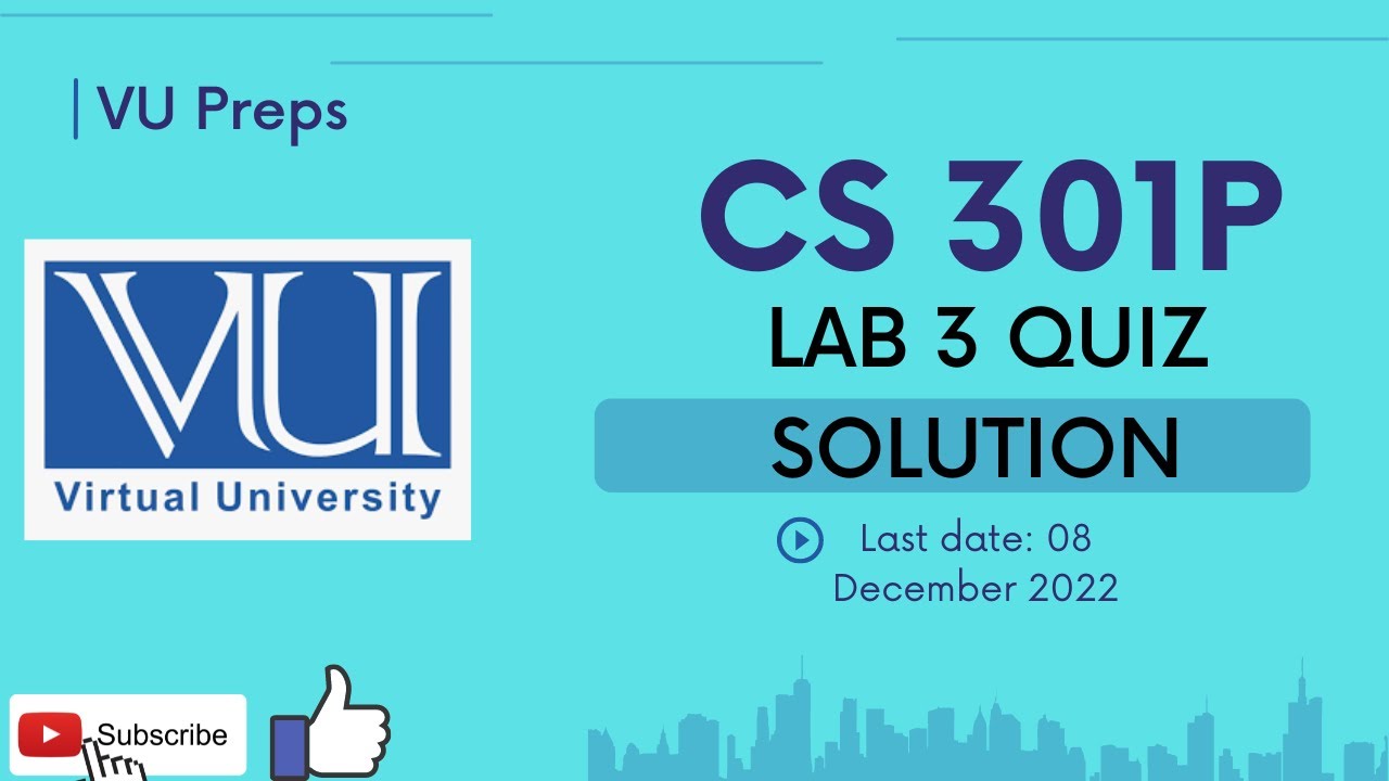 Cs301p Lab 3 Quiz Solution Fall 2022 Youtube
