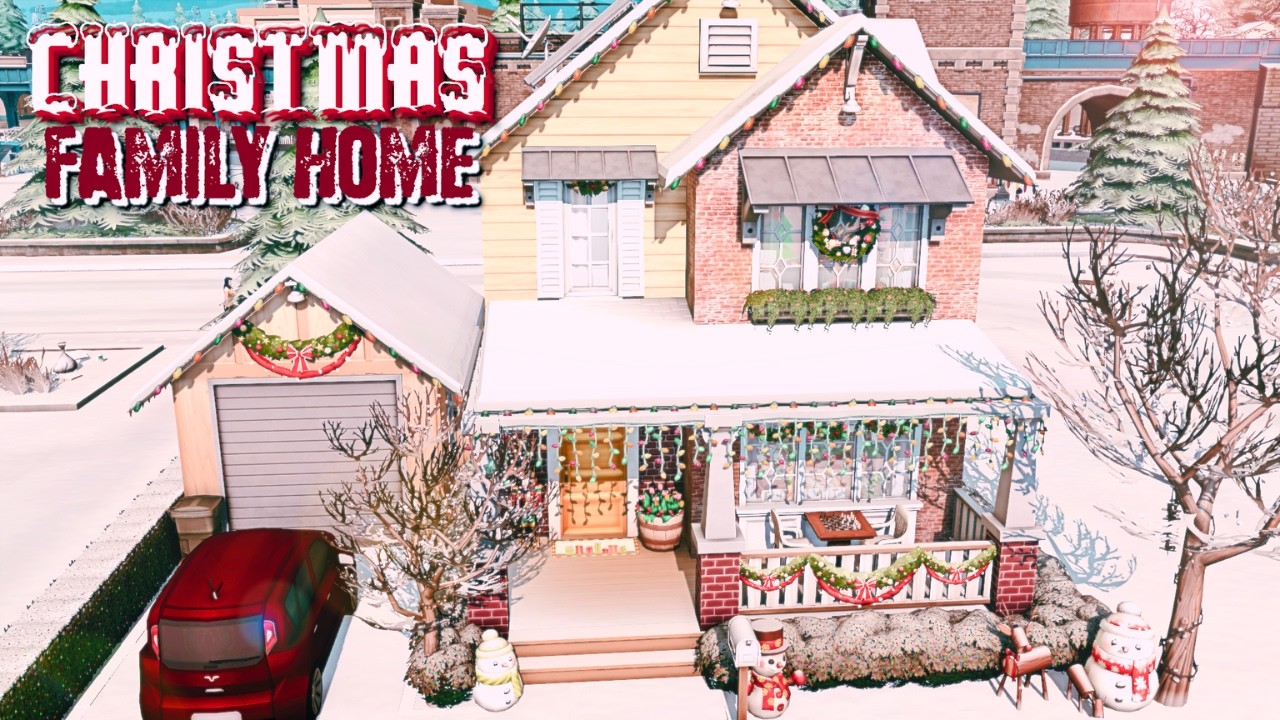 REALISTIC CHRISTMAS SUBURBAN FAMILY HOME 🎄 The Sims 4: Speed Build ...