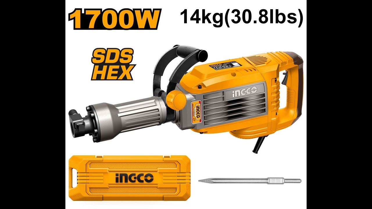 Ingco Demolition Breaker14kg/ 1700W PDB170068 #ingcotools # ...