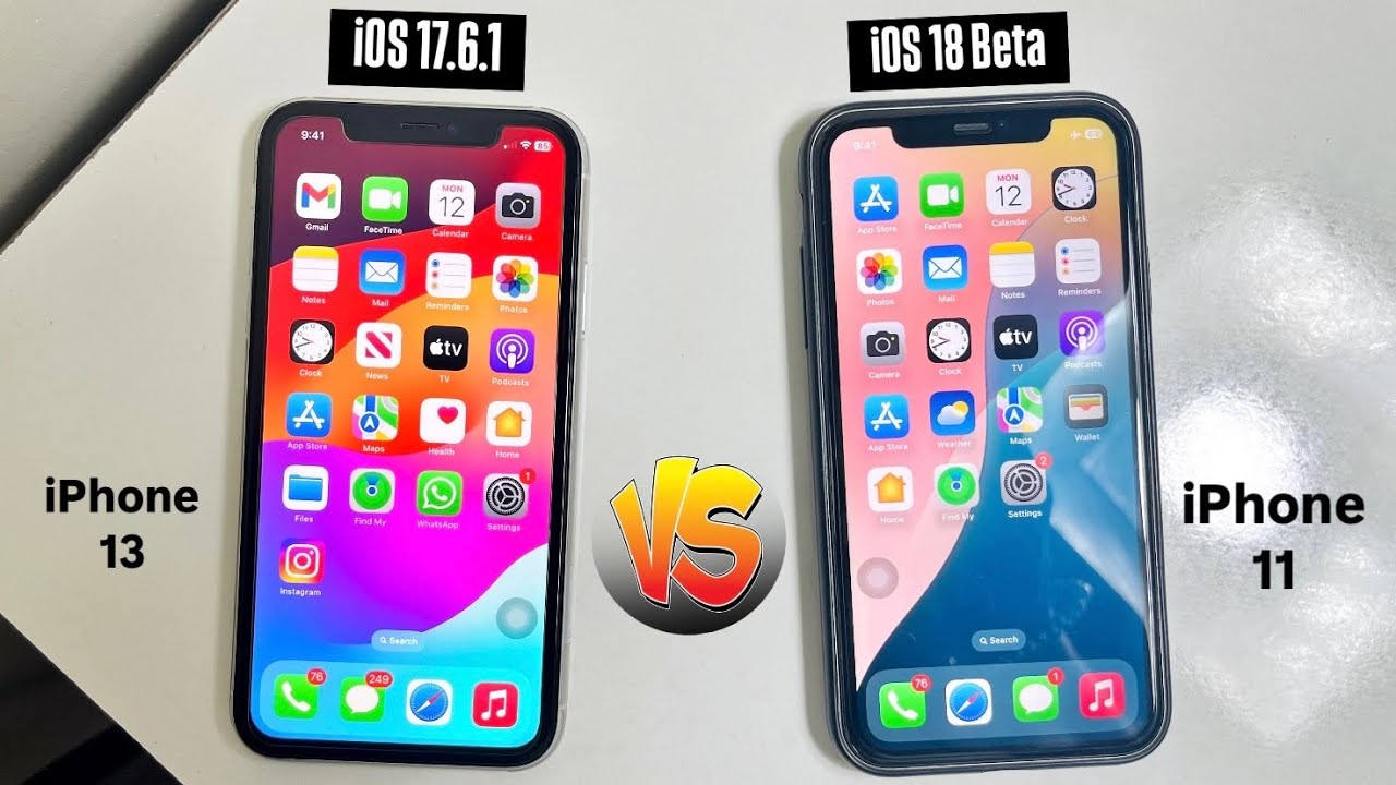 iOS 17.6.1 vs iOS 18 Beta 5 - iPhone 13 vs iPhone 11 - YouTube