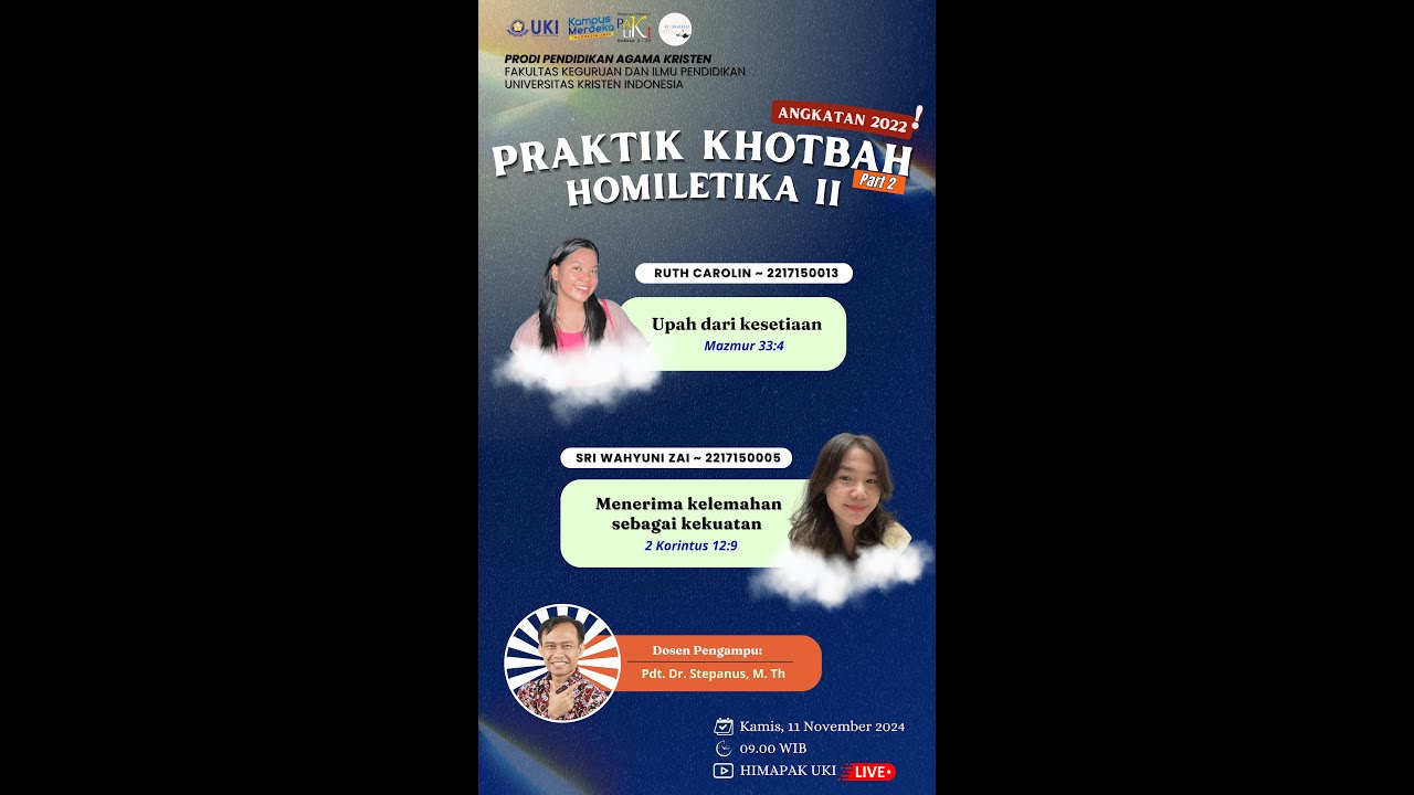 HOMILETIKA II | Ruth Carolin & Sri Wahyuni | Sesi II (part 2) - YouTube