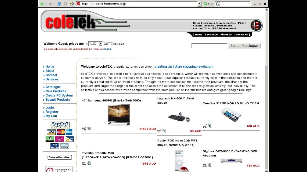 Early e-Commerce Website by Luke Cole (2001) - YouTube