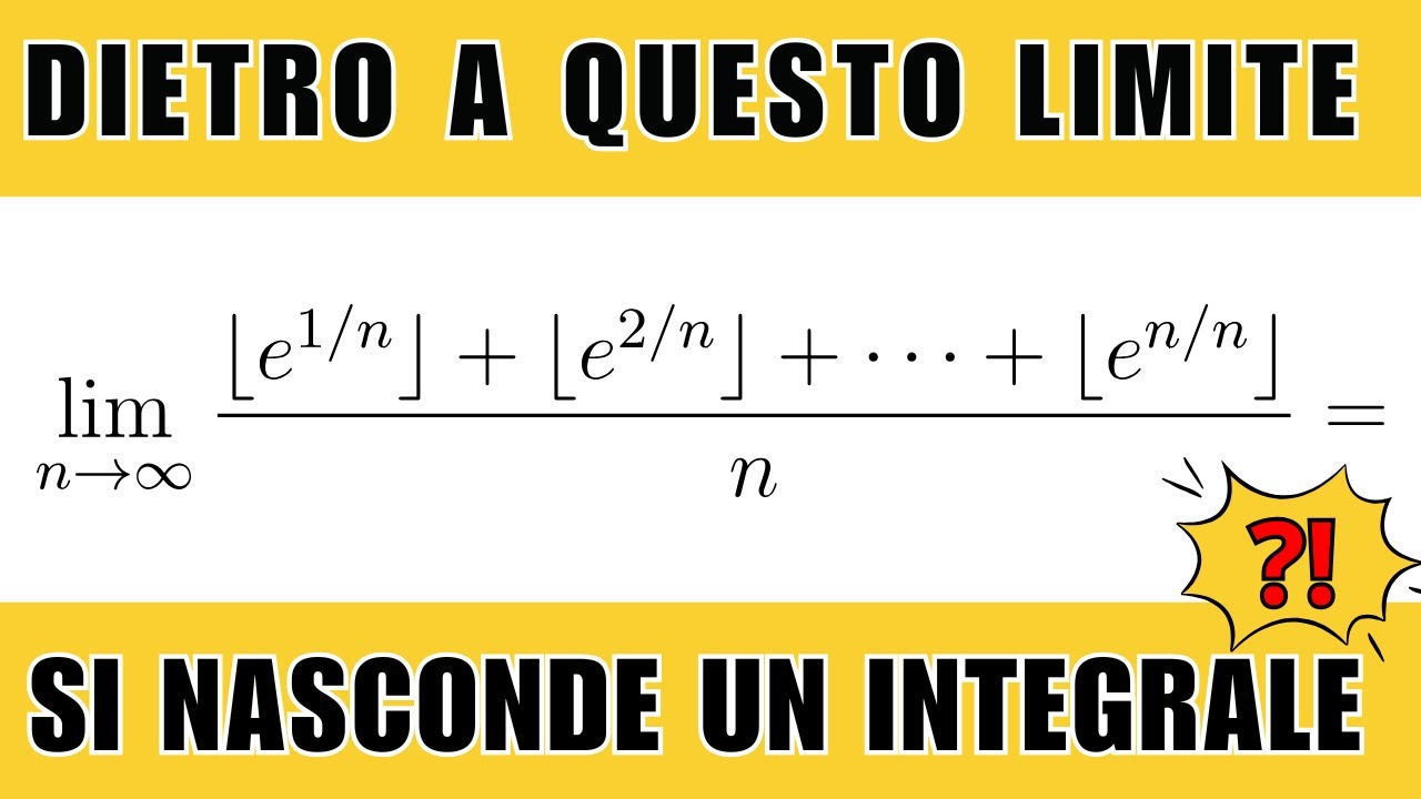 Dietro a questo limite si nasconde un integrale - Limite difficile con ...