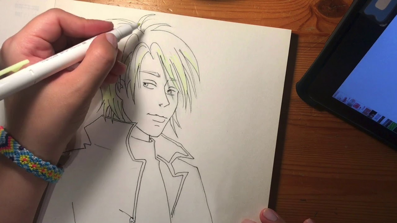 banana fish speed drawing - YouTube