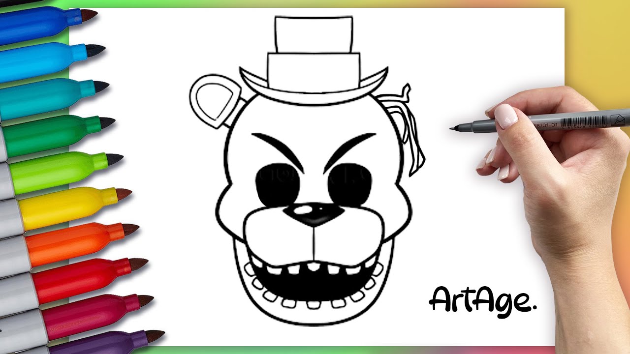 How to draw Golden FREDDY || Five Nights at Freddy's || Drawing lesson ...
