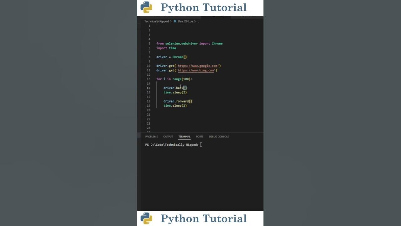Navigating Websites With Selenium Python Tutorial Youtube